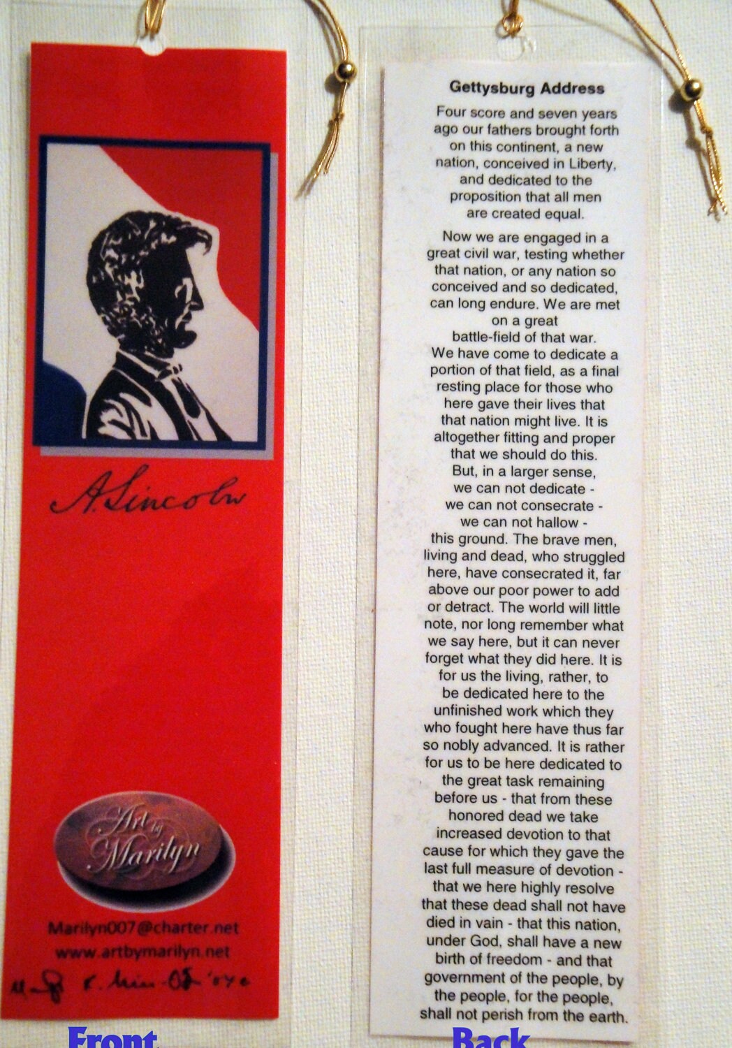 Abraham Lincoln President Bookmark | Etsy