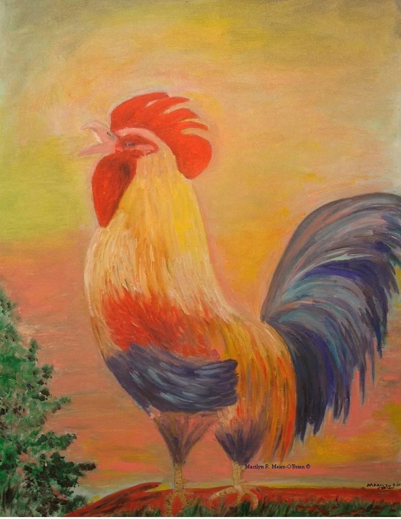 1 Rooster Greeting Card With Envelope Included (3 X 5) - Etsy