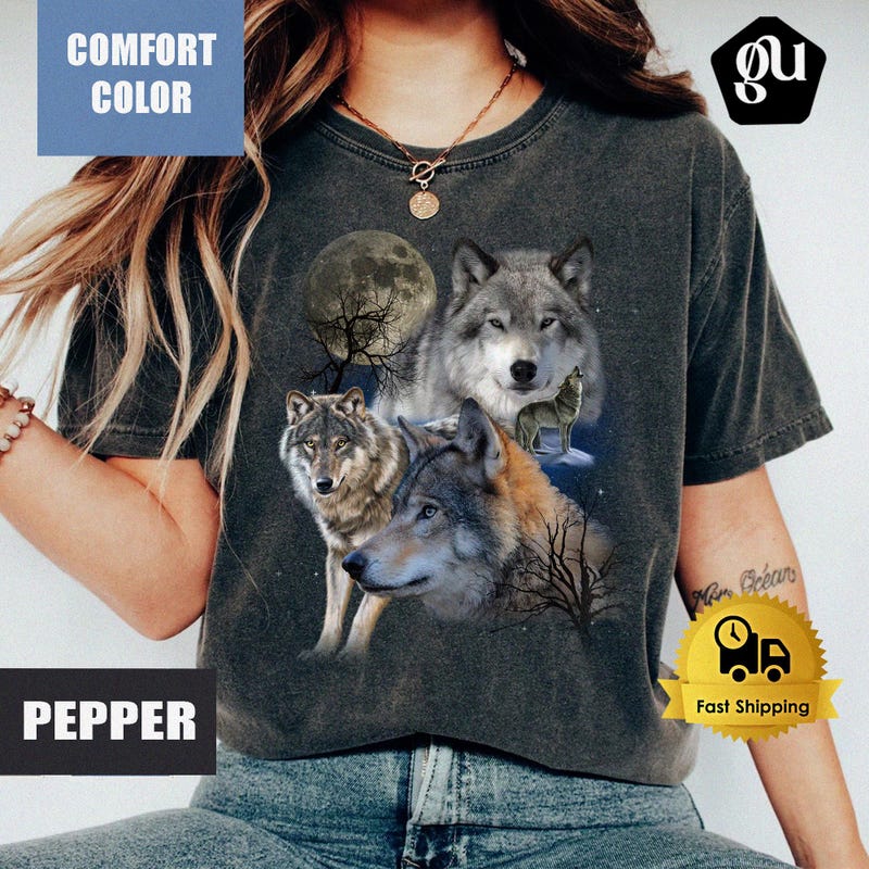 Vintage Wolf Shirt - Etsy