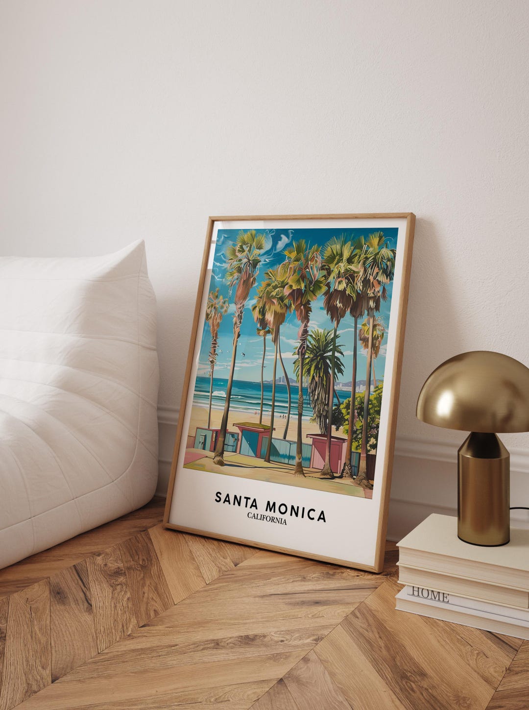 Santa Monica Pier Art Print: California Travel Poster - Etsy