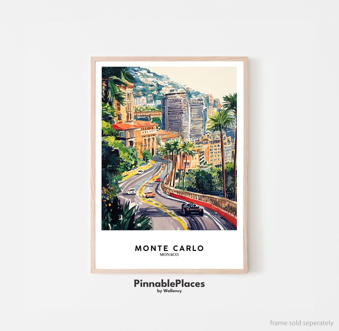 Monaco F1 Poster, Monaco Grand Prix Print, Formula 1 Wall Art, Monaco ...