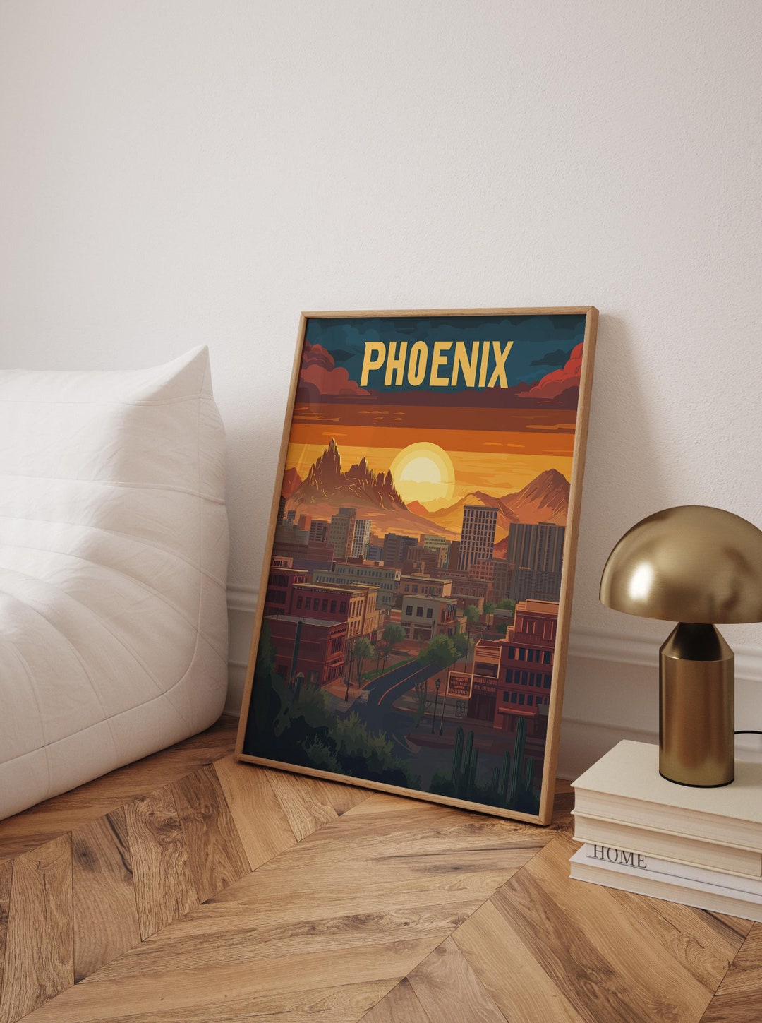 Phoenix Poster, Phoenix Art Print, Phoenix Downtown City Poster ...
