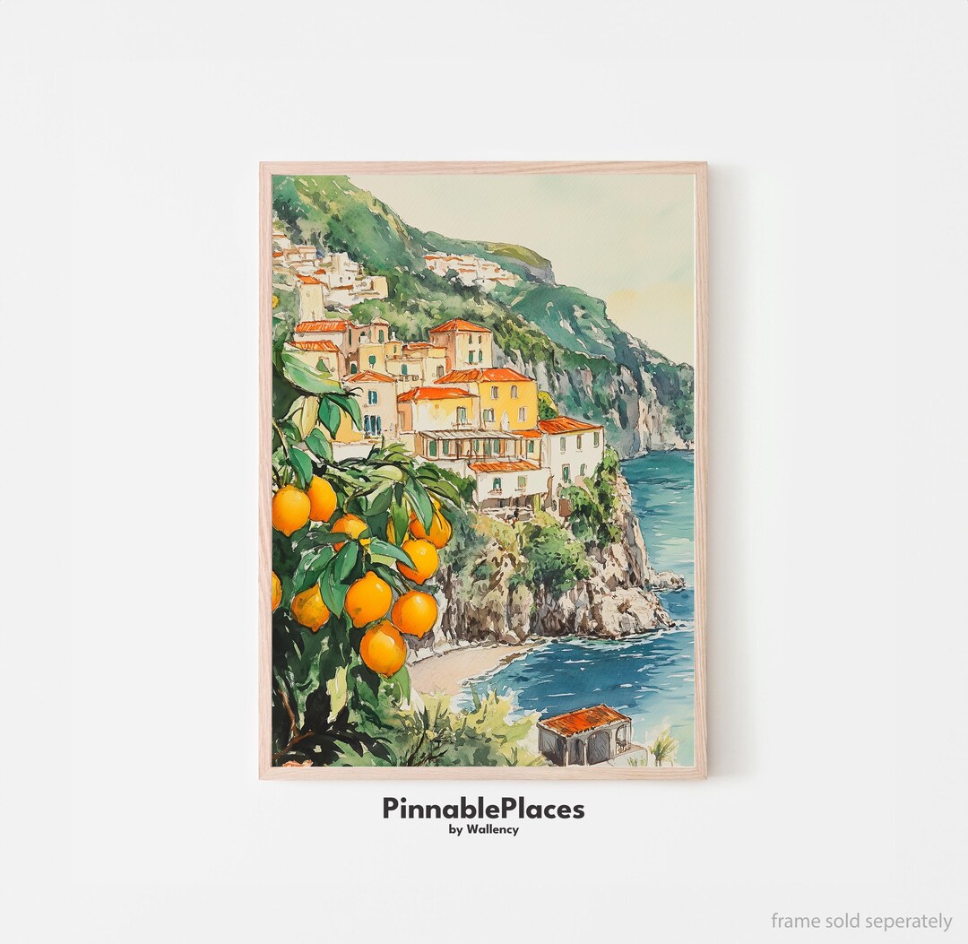 Amalfi Coast Poster, Amalfi Coast Art Print, Amalfi Art, Italy Coast ...