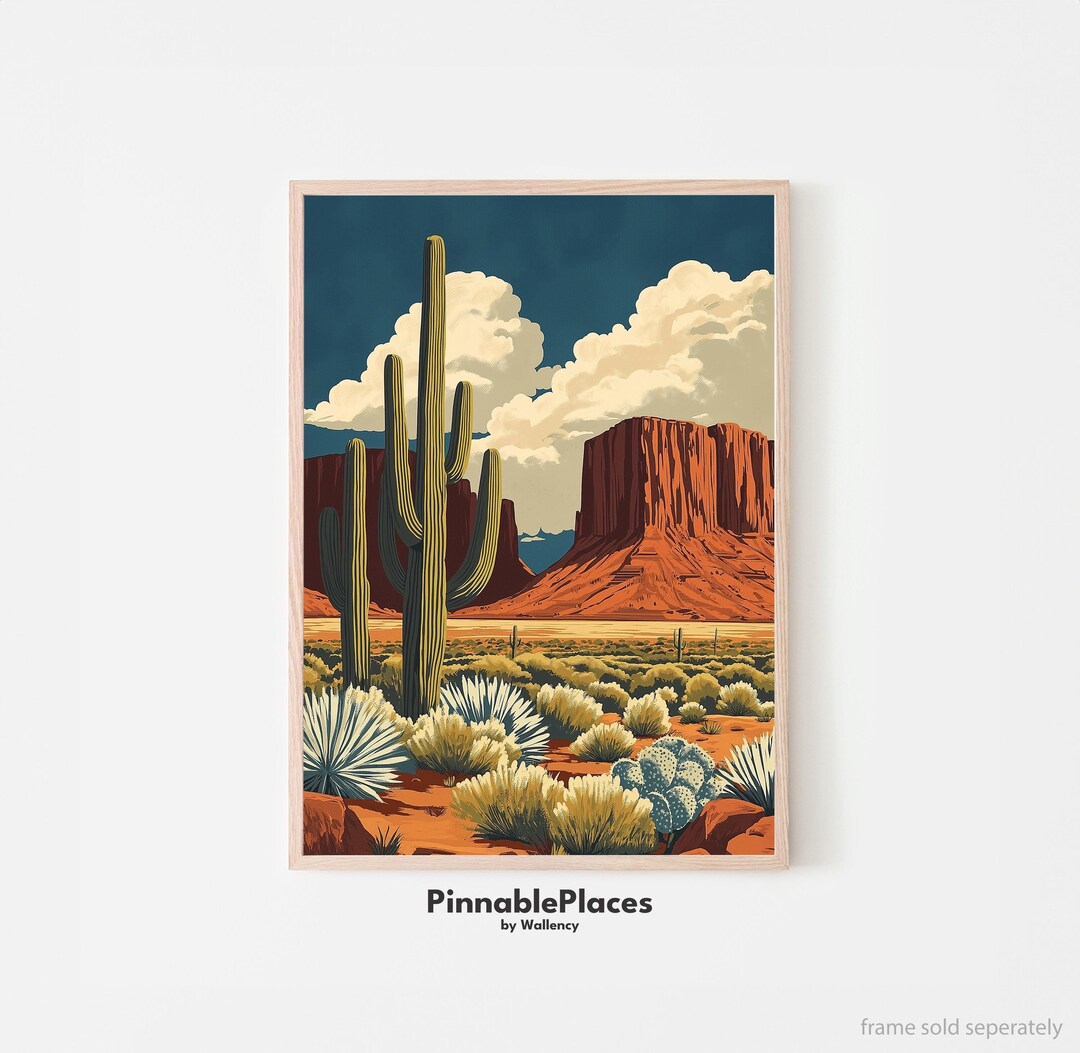 Arizona Print, Arizona Poster, Arizona Saguaro National Park, Desert ...