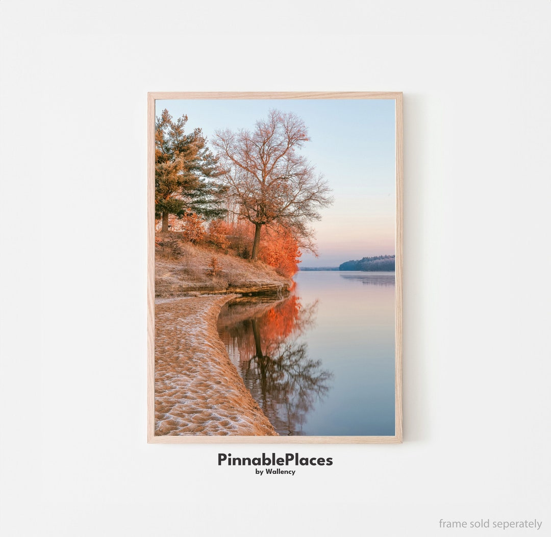 Autumn Forest Print, Forest Poster, Lake Print, Fall Poster, Fall Home ...