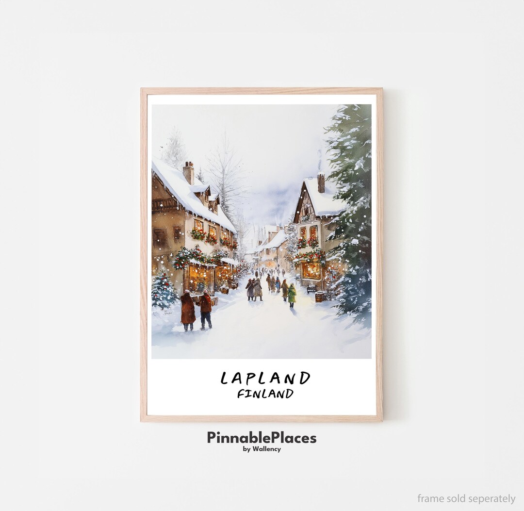 Lapland Winter Village Print: Snowy Finland Art (digital File) - Etsy