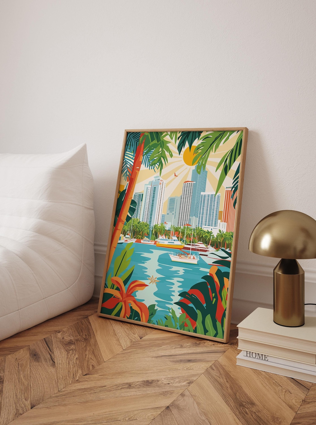 Miami Poster, Miami Art Print, Miami Painting, Miami Wall Art, Florida ...