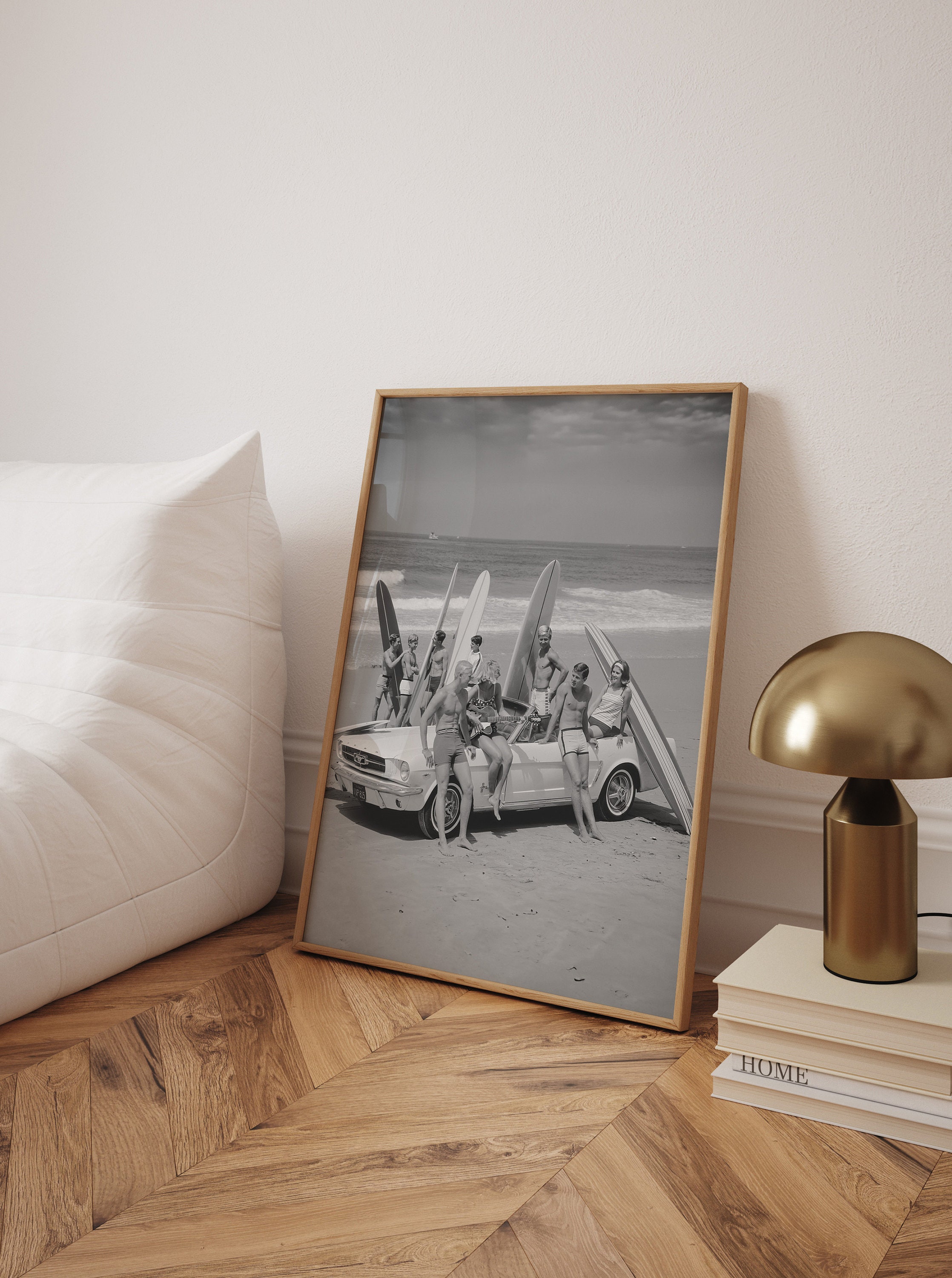 Vintage Surfers Black and White Photo Print: Retro Beach Art (digital ...