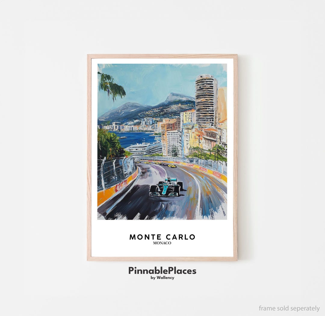 Monaco F1 Poster, Monaco Grand Prix Print, Formula 1 Wall Art, Monaco ...