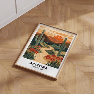 Arizona Print, Arizona Poster, Cactus Wall Art, Arizona Saguaro ...