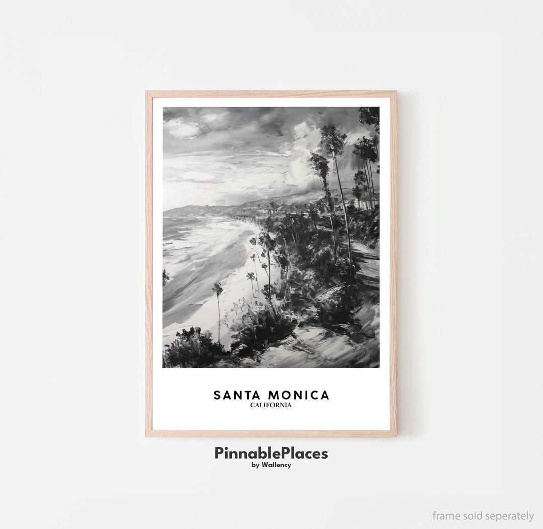 Santa Monica Poster, Santa Monica Art Print, Santa Monica Wall Art ...