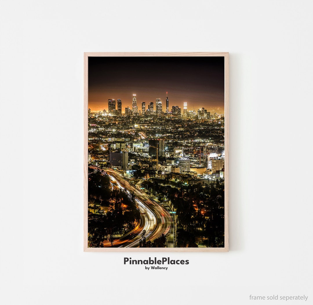 Los Angeles Poster, Los Angeles Downtown Wall Art, Los Angeles ...