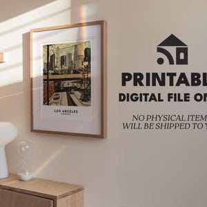 Los Angeles Poster, Los Angeles Downtown Wall Art, Los Angeles Freeway ...