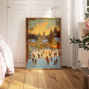 Ice Skating Print, Skating Art Print, Holiday Decoration, Winter ...