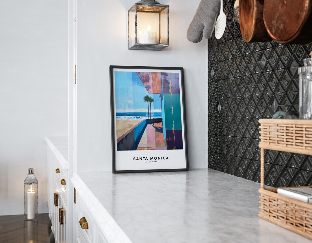 Santa Monica Poster, Santa Monica Art Print, Santa Monica Wall Art ...