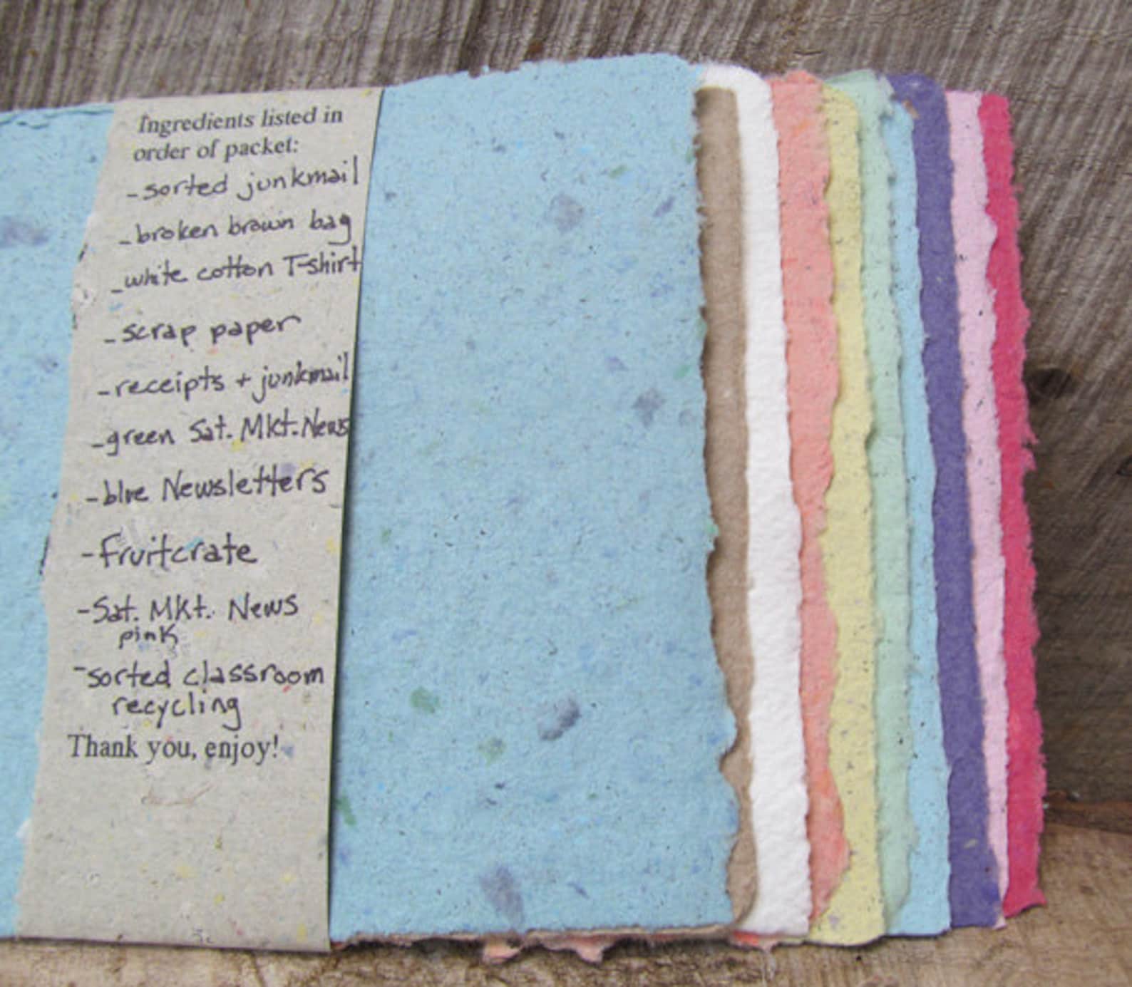 Upcycled Handmade Paper From Recycled Materials. Eco- Friendly, Mixed ...