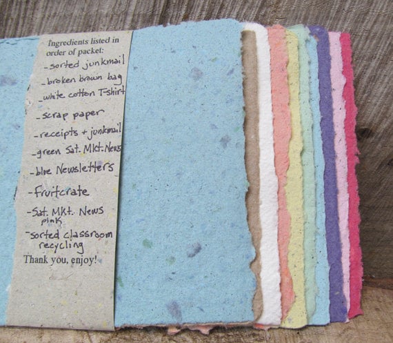 Upcycled Handmade Paper – Rainbow Recycled Fibers, 8.5x5.5 (10 Sheets ...