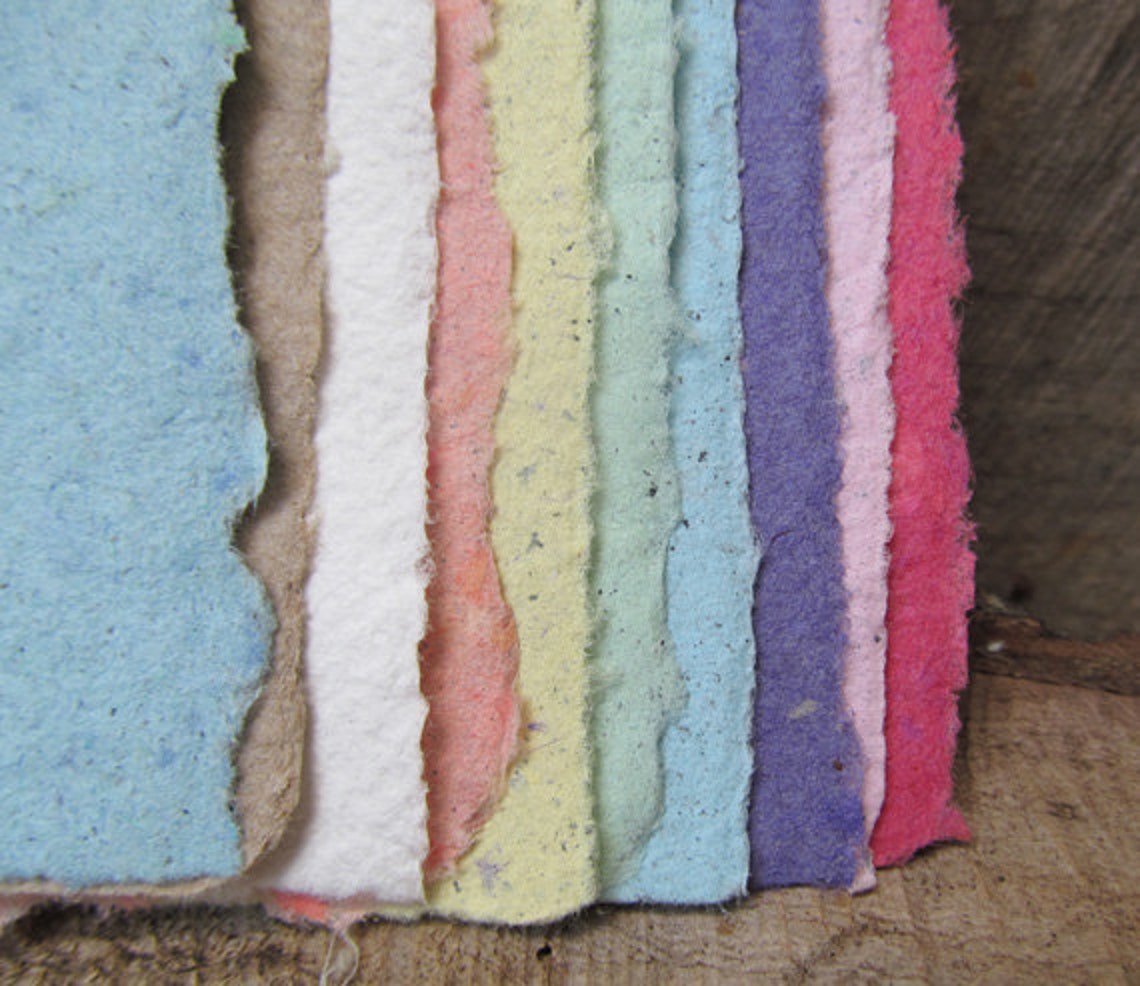 Upcycled Handmade Paper – Rainbow Recycled Fibers, 8.5x5.5 (10 Sheets ...