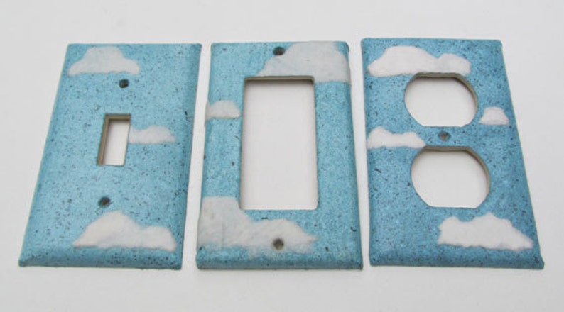 Decorative Cloud Light Switch Plates-recycled Handmade Paper - Etsy