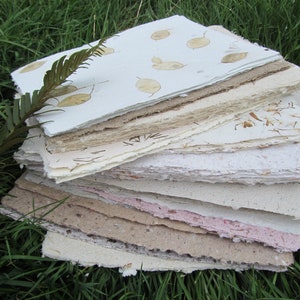 Upcycled Handmade Paper From Recycled Materials. Eco- Friendly, Mixed ...