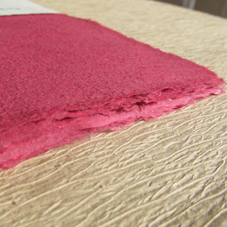 Handmade Paper From Upcycled Red Cotton T-shirts, No Dyes or Additives ...