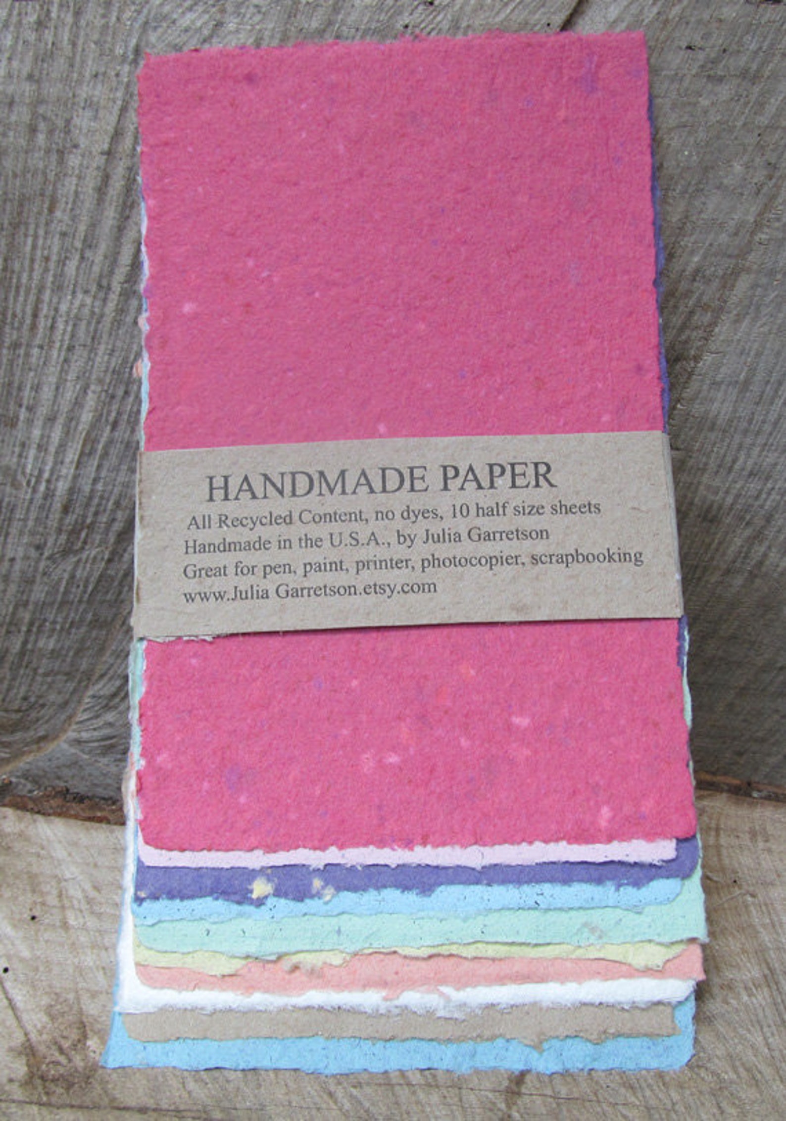 Upcycled Handmade Paper – Rainbow Recycled Fibers, 8.5x5.5 (10 Sheets ...