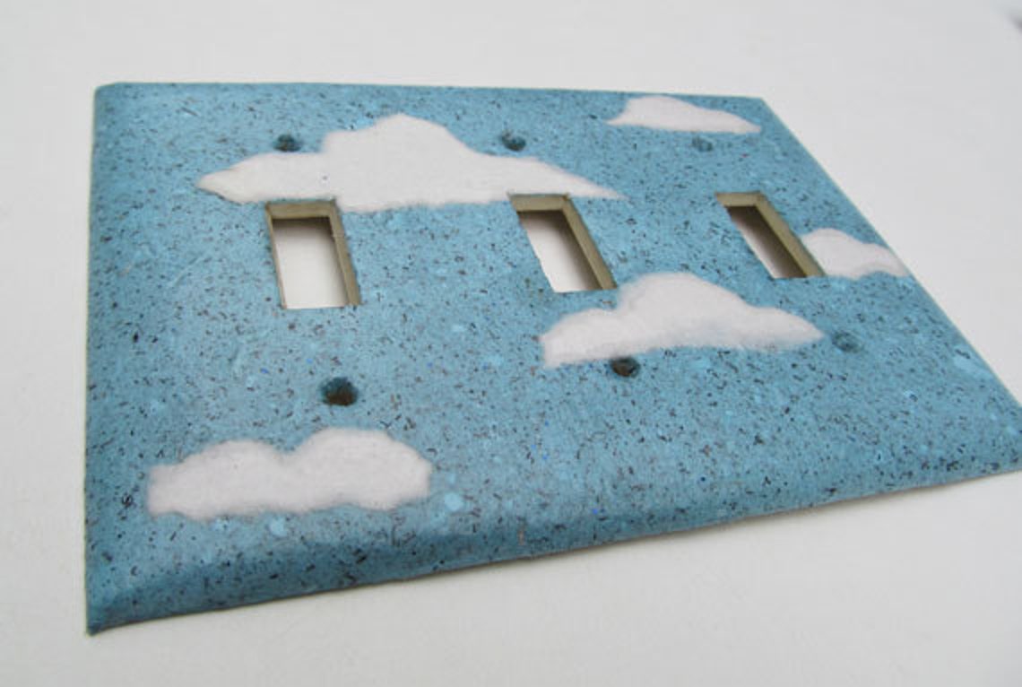 Decorative Cloud Light Switch Plates-recycled Handmade Paper - Etsy