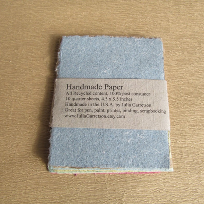 Handmade Paper From Recycled Materials - Small Packet Free Shipping - Etsy