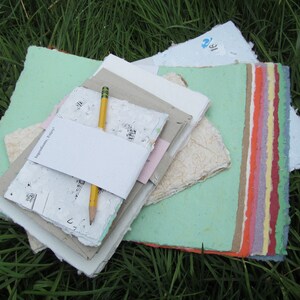 Upcycled Handmade Paper From Recycled Materials. Eco- Friendly, Mixed ...