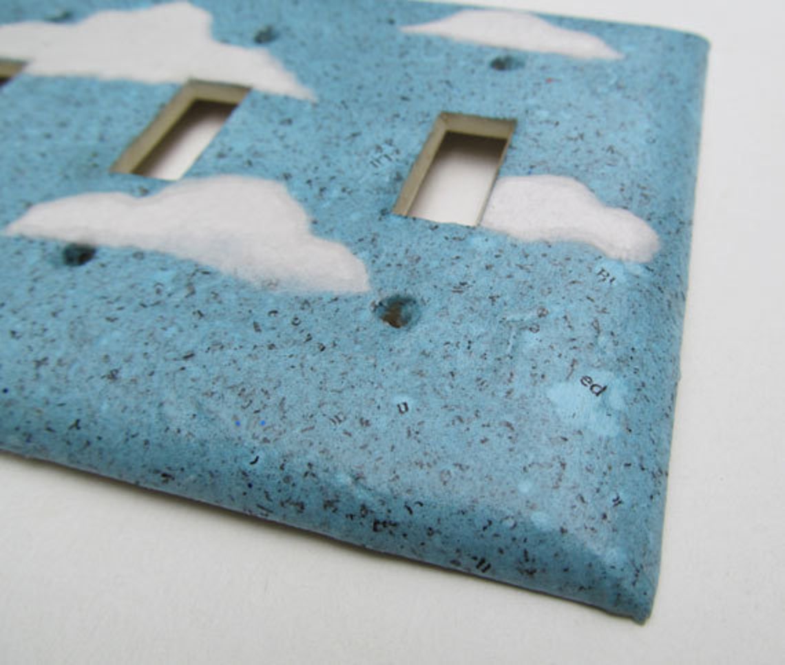 Decorative Cloud Light Switch Plates-recycled Handmade Paper - Etsy
