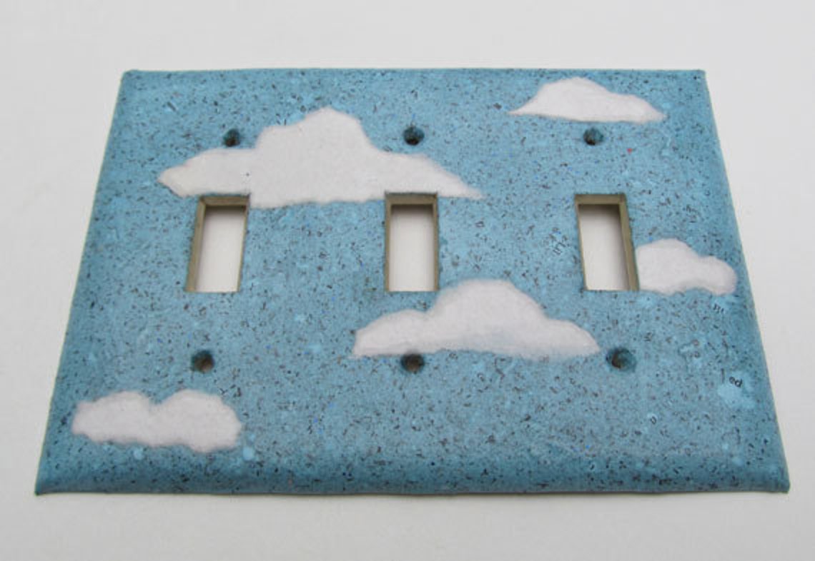 Decorative Cloud Light Switch Plates-recycled Handmade Paper - Etsy