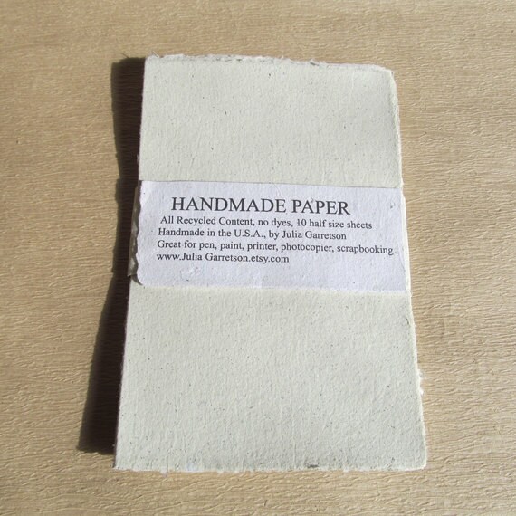 Upcycled Handmade Paper From Recycled Materials. Eco- Friendly, Beige ...