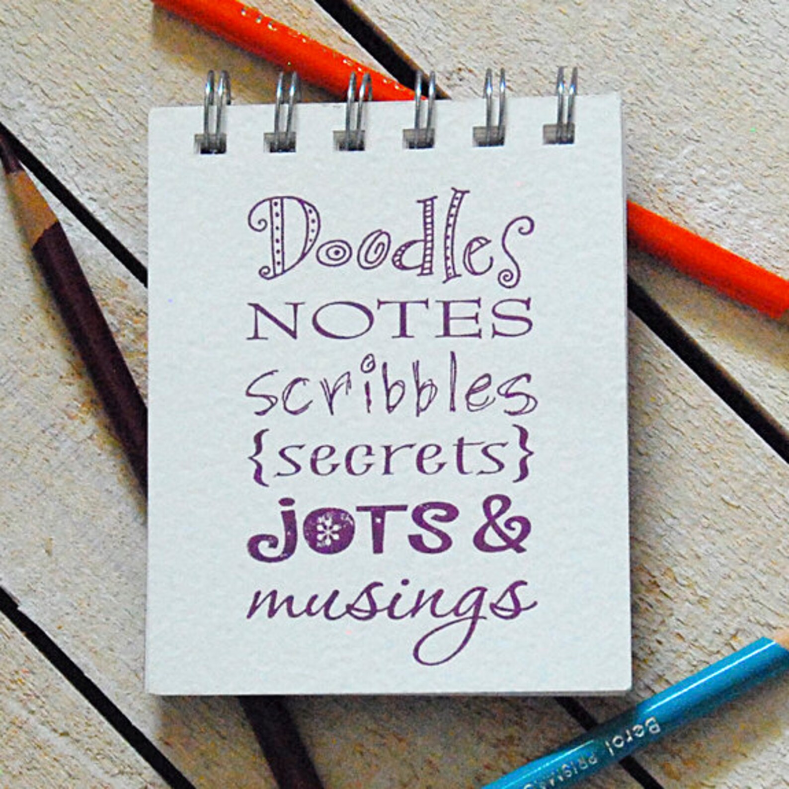 Letterpress Doodle Spiral Notepad - Etsy