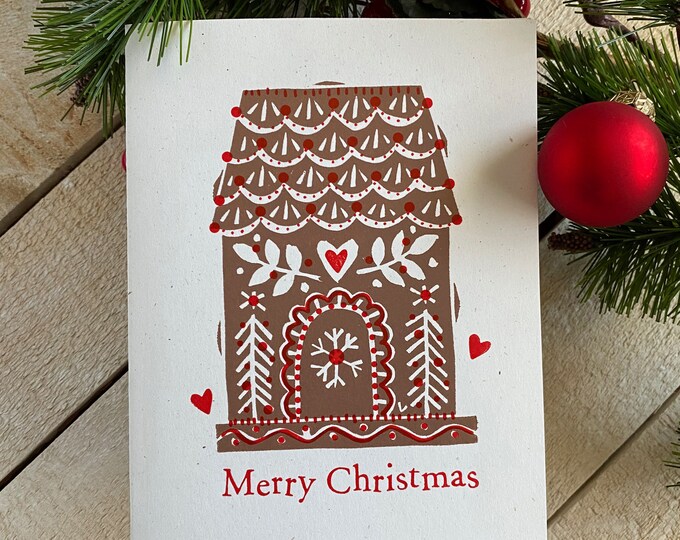 Gingerbread House Letterpress Christmas Holiday Cards - Etsy