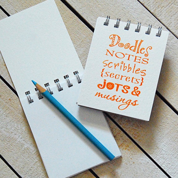 Letterpress Doodle Spiral Notepad - Etsy