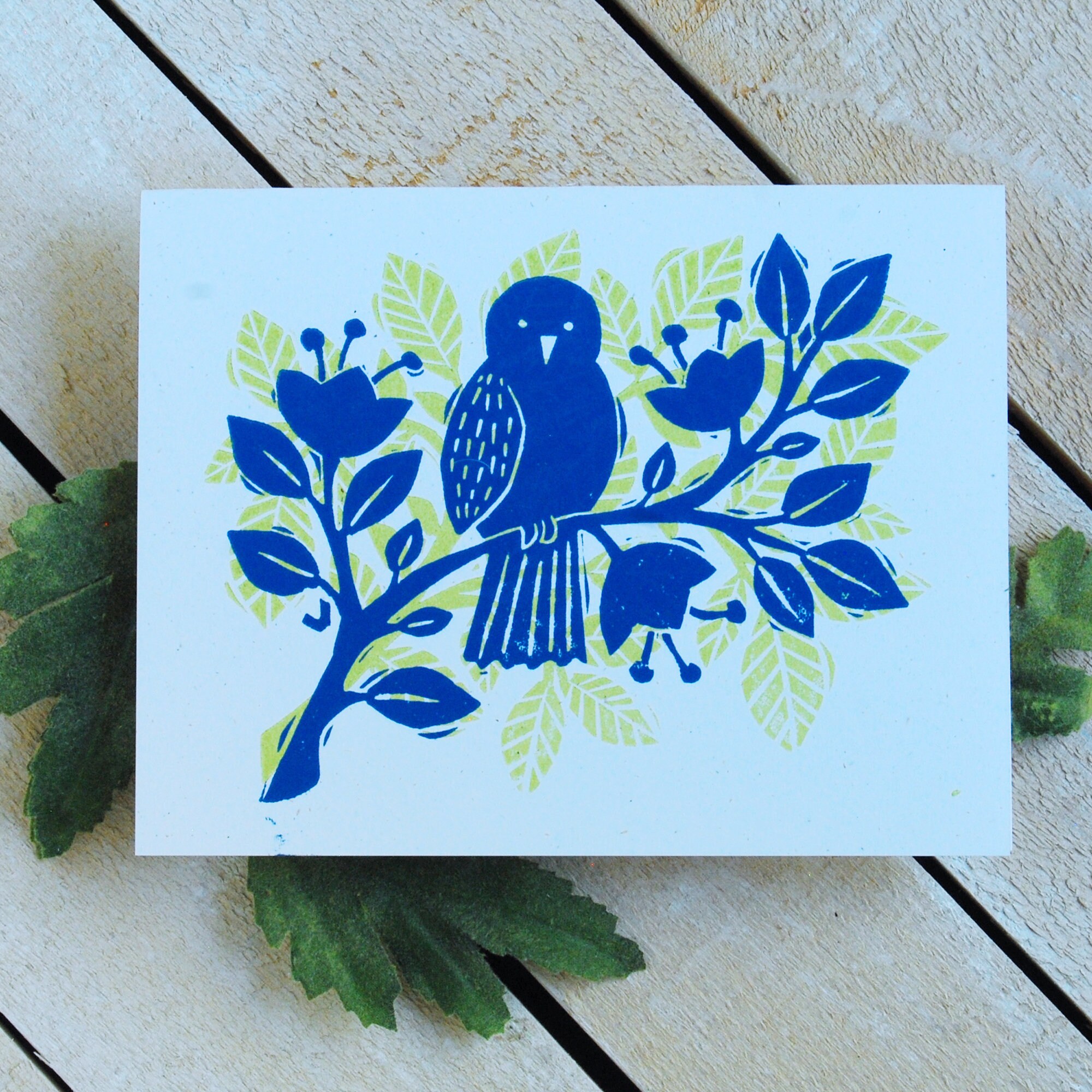 Blue Bird Letterpress Note Cards - Etsy