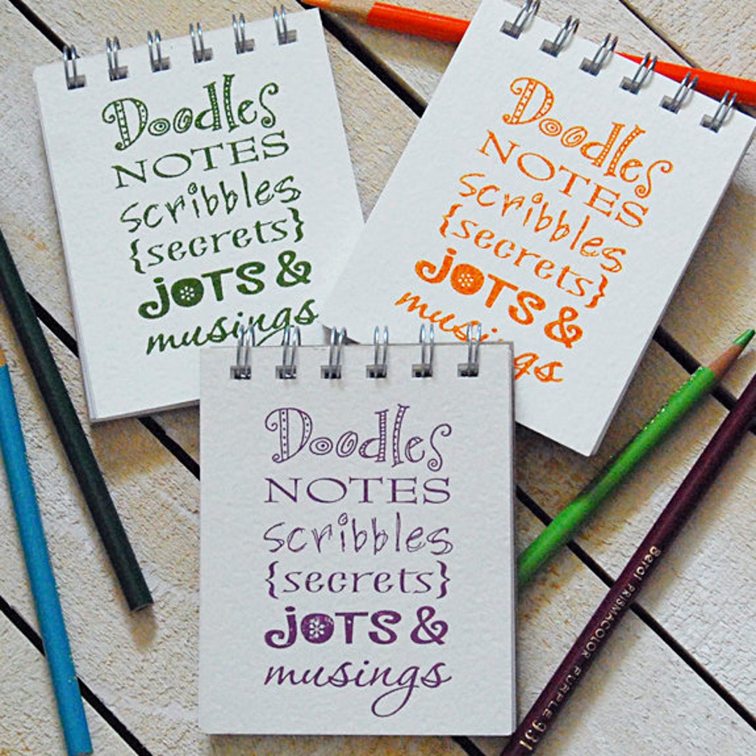 Letterpress Doodle Spiral Notepad - Etsy