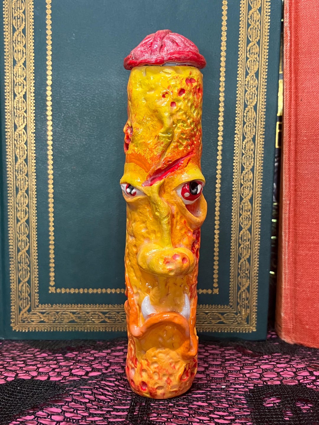 Yellow Monster Joint Storage Tube: Grumpy Zombie Clay Sculpture - Etsy