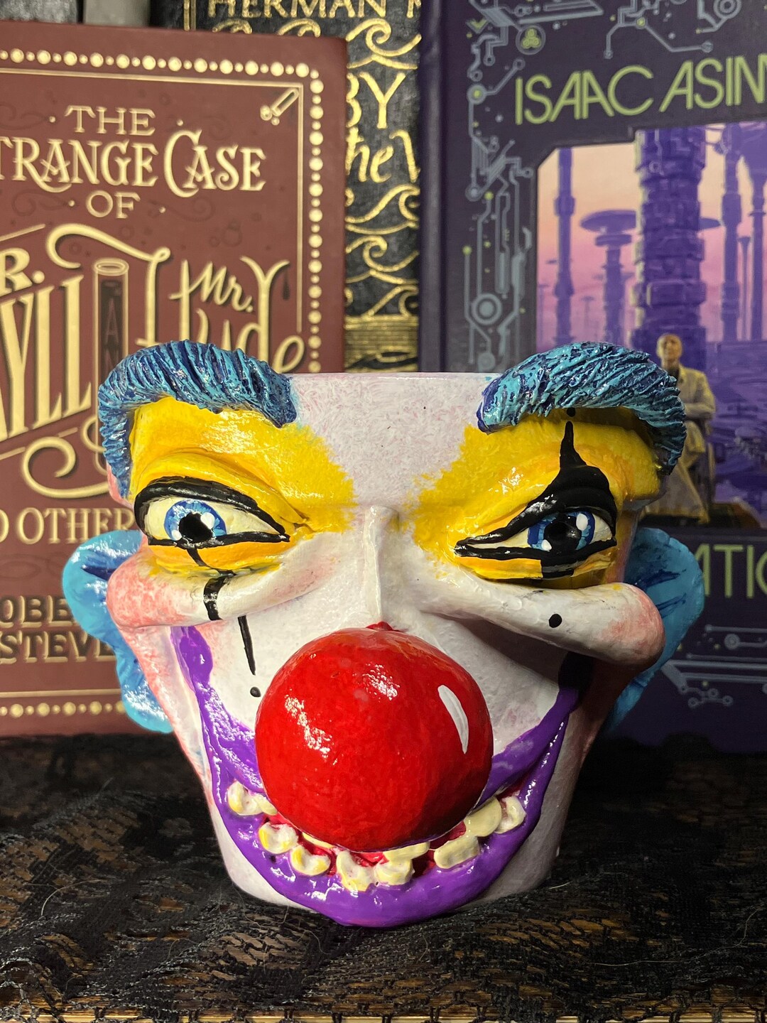 Gnarly Toothed Smiling Clown Hand Sculpted Clay Planter Pot for Indoor ...