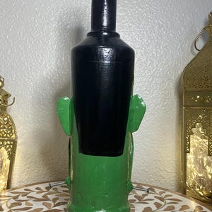 Frankenstein Bottle Art Sculpture: Recycled Tequila Bottle Halloween ...