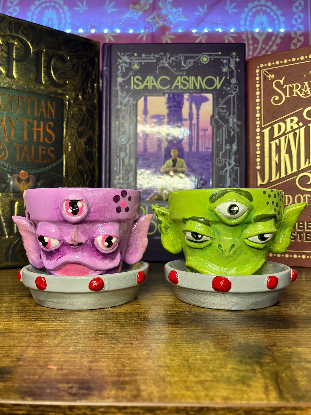 3 Inch Sculpted Alien Planter Pot, Upcycled ET Art Piece for Small ...