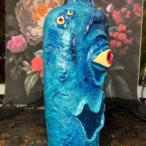 Cyclops Bottle Sculpture Clay Art Piece, Ocean Decor Monster Art ...