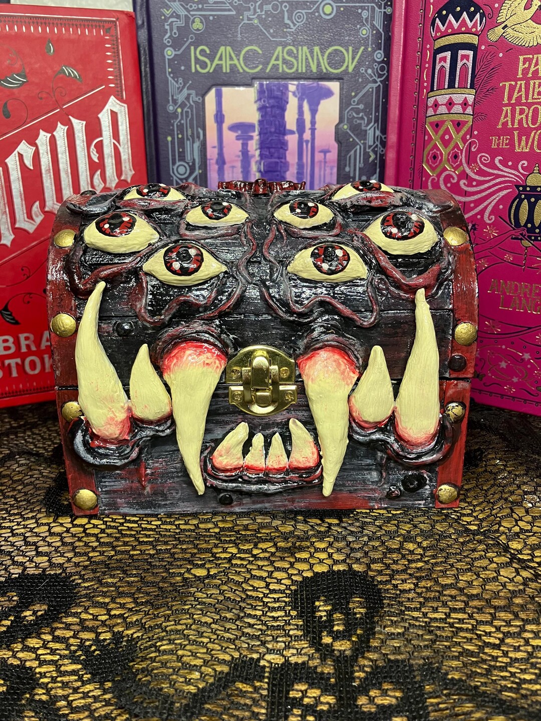 Spooky Vampire Trinket Chest, Antique Style Monster Jewelry Box, Clay ...