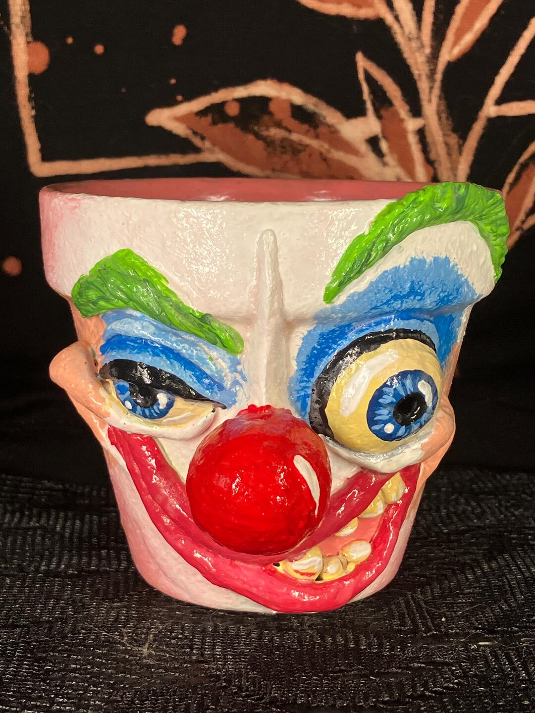Wacky Pop Art Inspired Clown Small Terracotta Planter Pot for Indoor ...