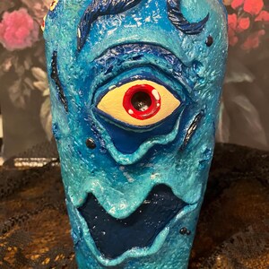 Cyclops Bottle Sculpture Clay Art Piece, Ocean Decor Monster Art ...