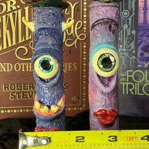 Hand Sculpted Cyclops Monster Tube Containers: Lawrence & Celia, Set of ...