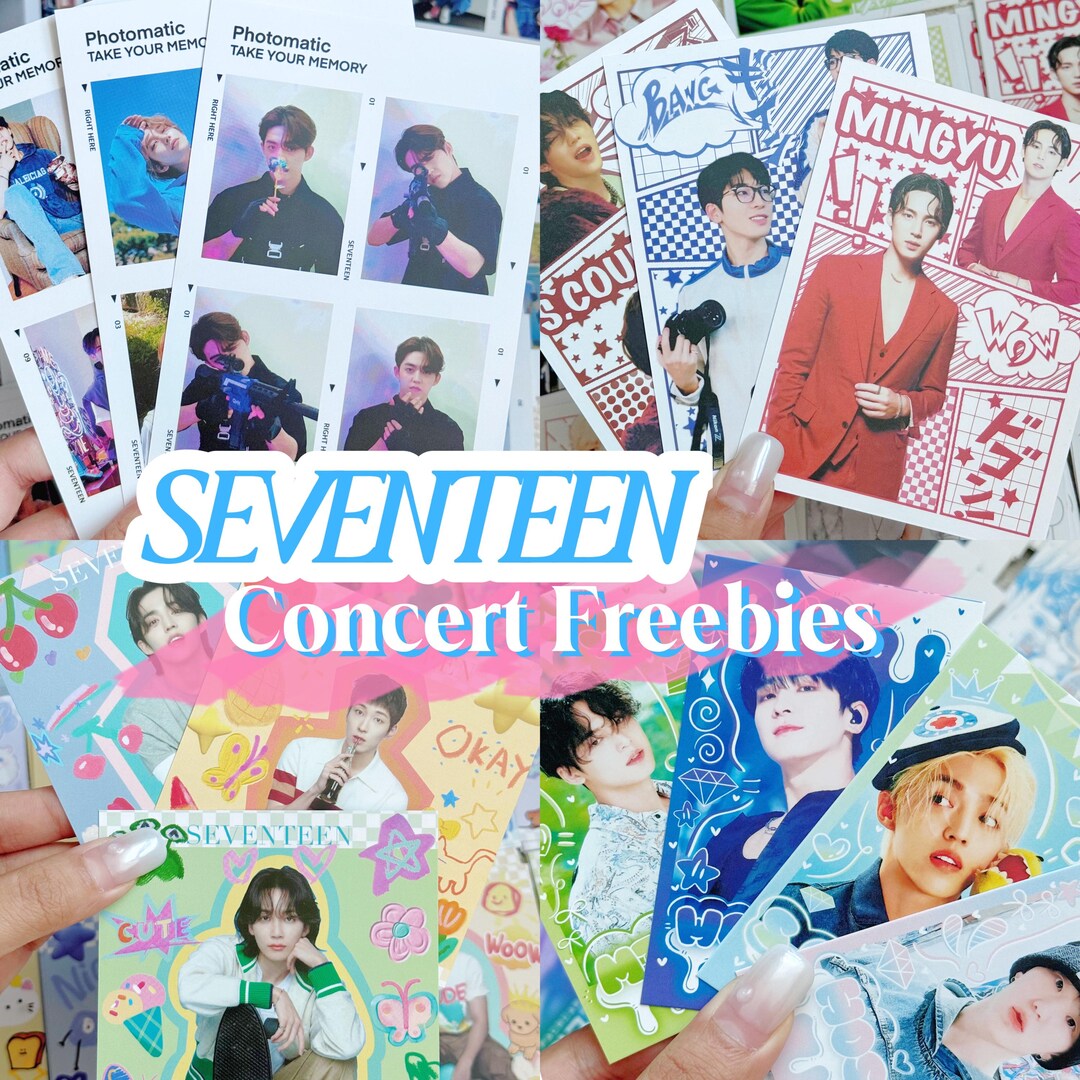 Seventeen Concert Freebies Cards Pack | US Tour Carat Gift Cards | Fanmade Photocards Lomos ...