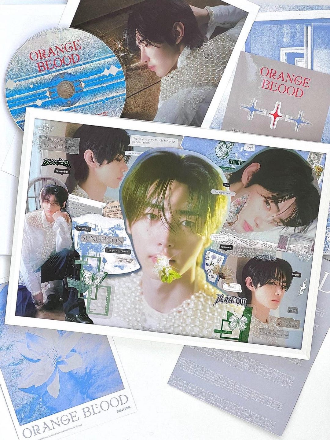 Enhypen Sunghoon Photo Frame Display on Desk for Collection A4 Orange ...