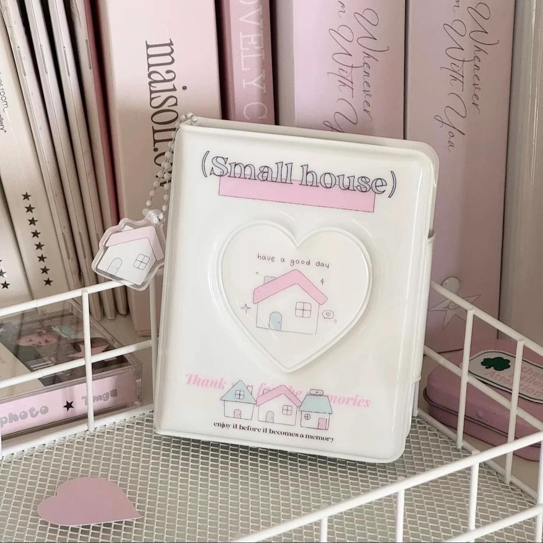 K-pop Cute Photocard Mini Binder Album With Small House Charm | 3in ...