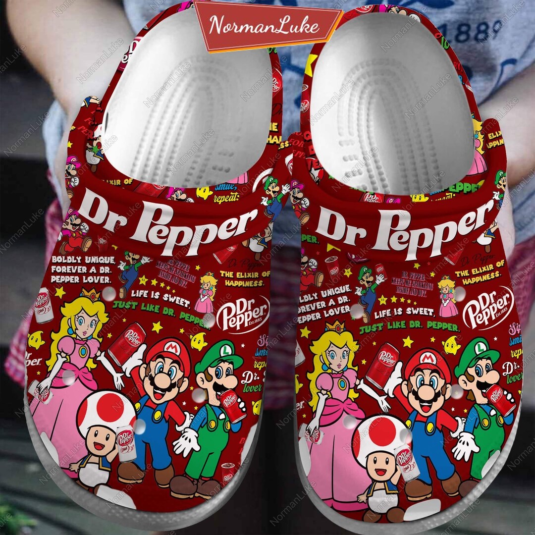 Dr Pepper Sandals, Dr Pepper Beer Shoes, Mario and Dr Pepper Sandals ...